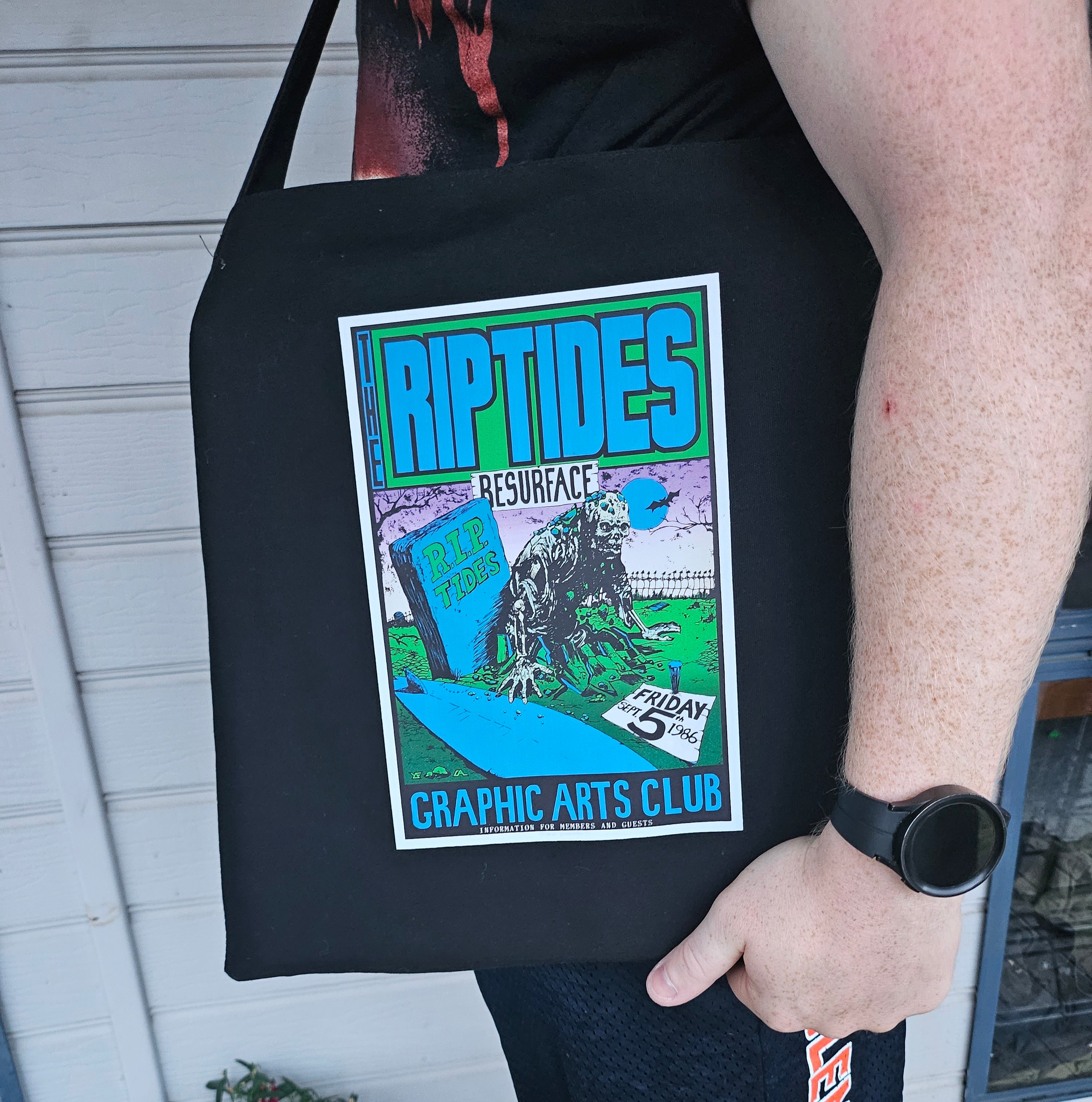 TOTE BAG - RIPTIDES - BAYVIEW TAVERN GIG POSTER DESIGN